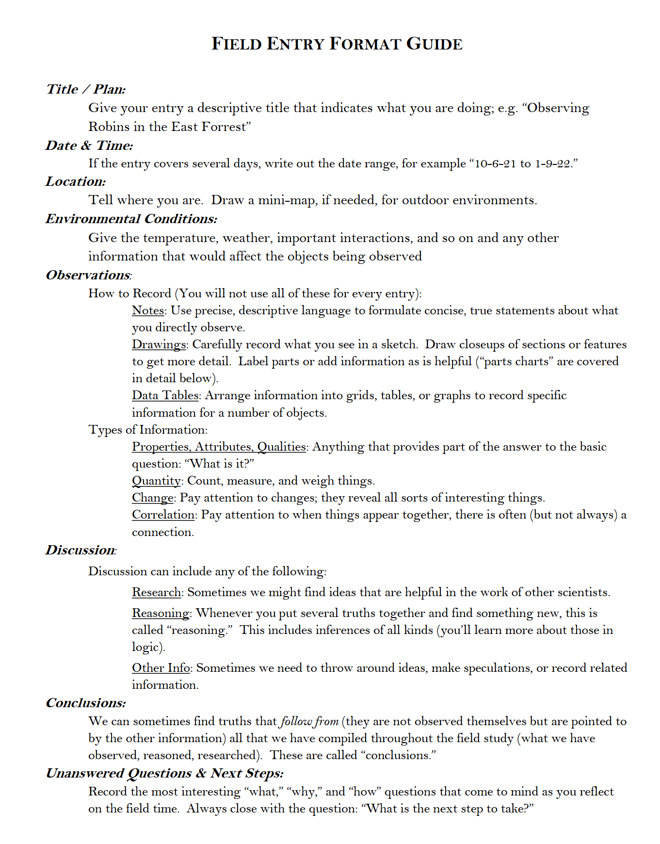 Introduction Life Science Field Journal