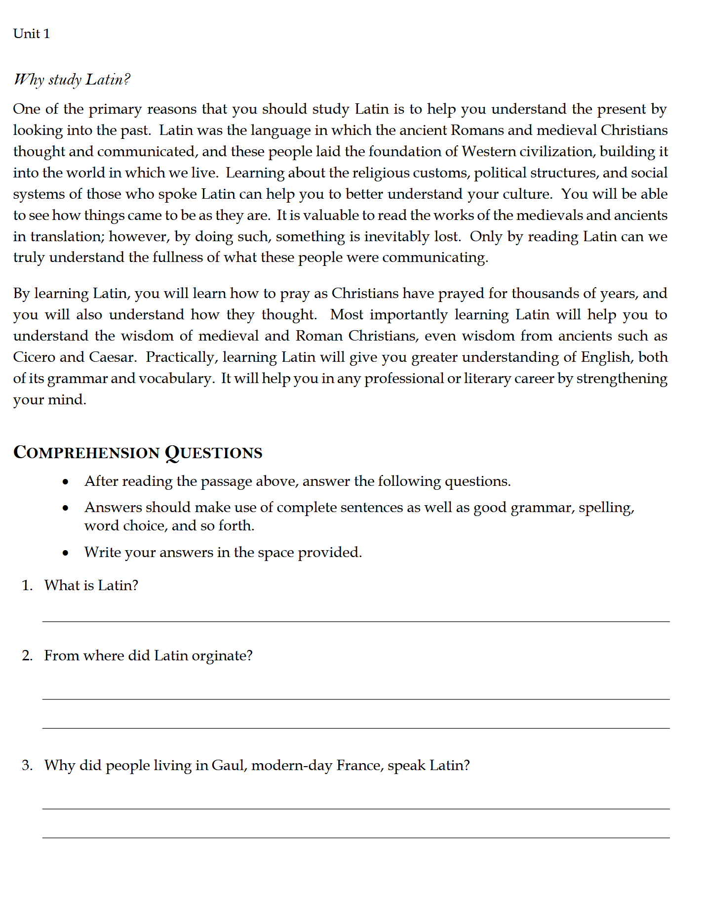 Legamus Latinam Primer: Introduction to Latin Workbook